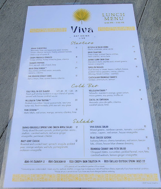 Viva South Padre Island Menu